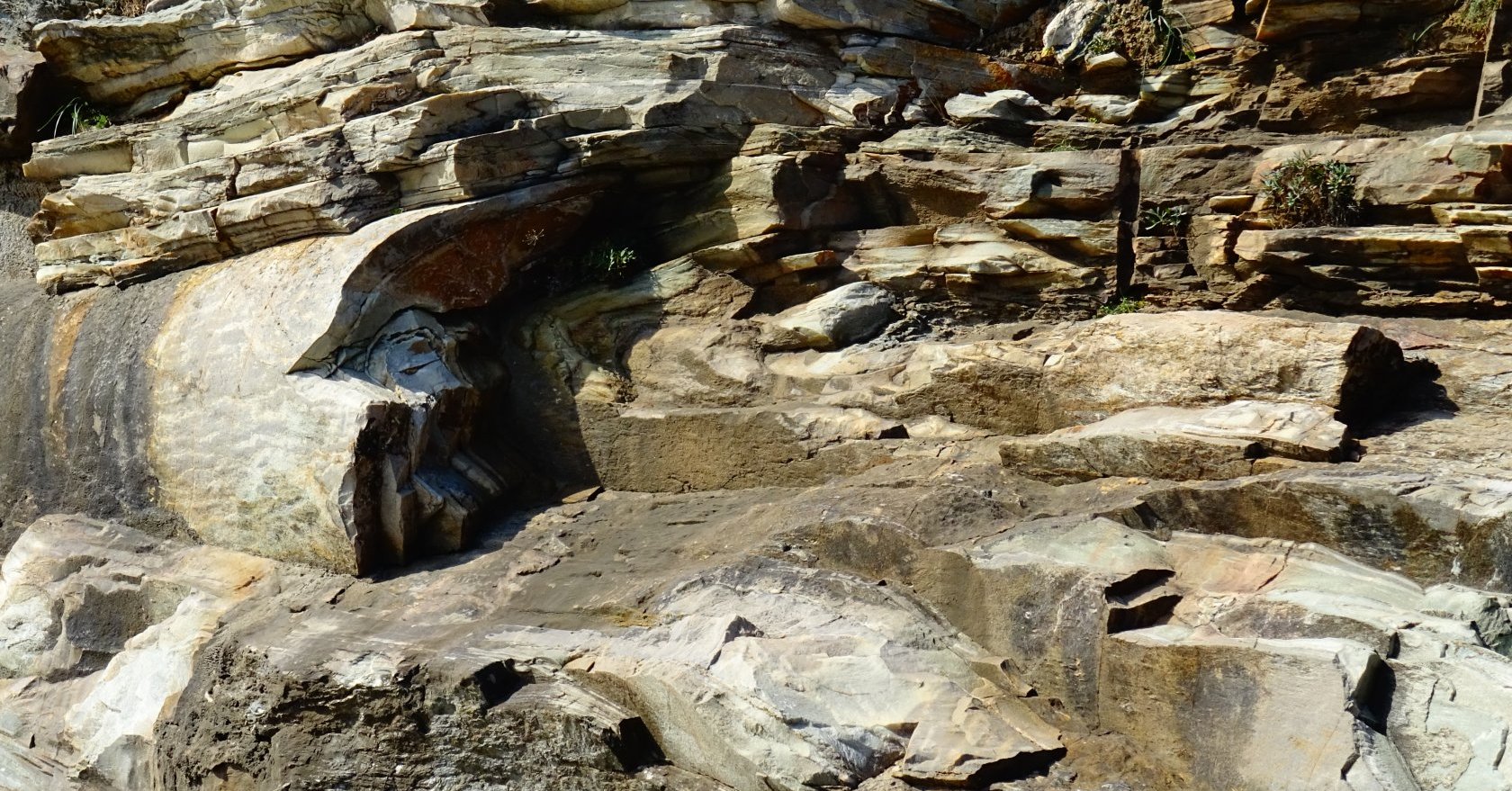 Plis dans les Marbre Cipolin (Cap Corse) - Géodiversité.NET