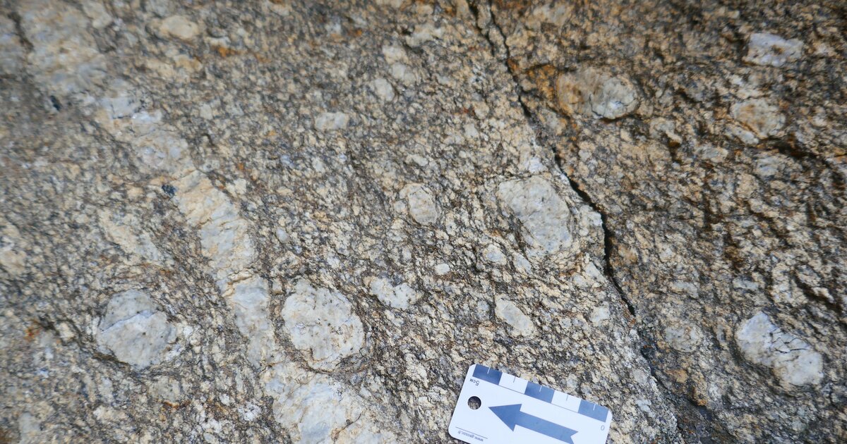 Filon de quartz dans gneiss œillé de l'Héric. - Géodiversité.NET